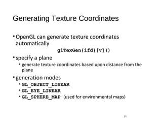 OpenGL Texture Mapping | PPT | 3-D Graphics | Computer Software and Applications