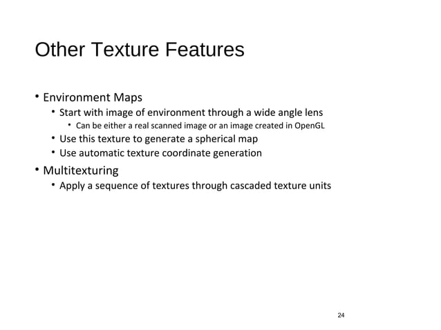 OpenGL Texture Mapping | PPT | 3-D Graphics | Computer Software and Applications