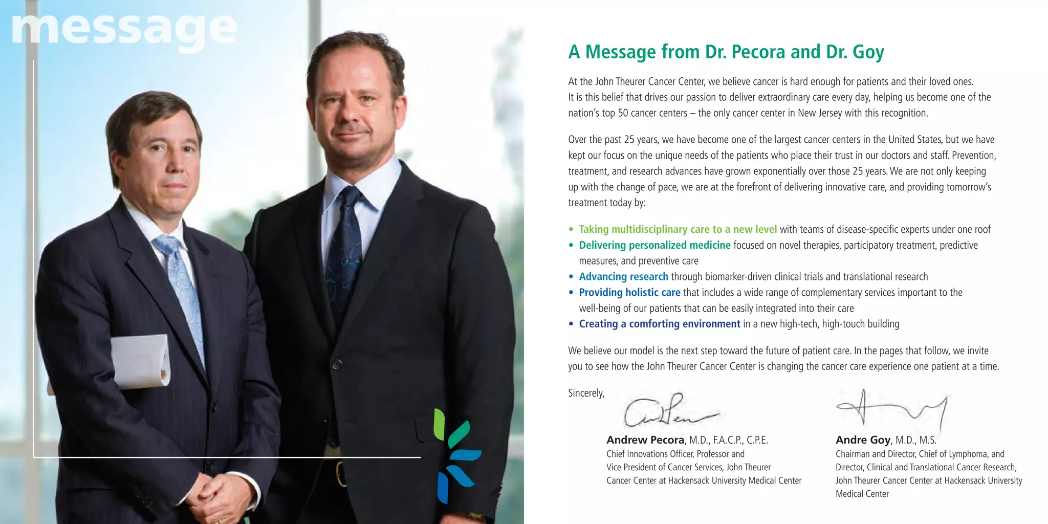John Theurer Cancer Center at Hackensack University Medical Center | PDF
