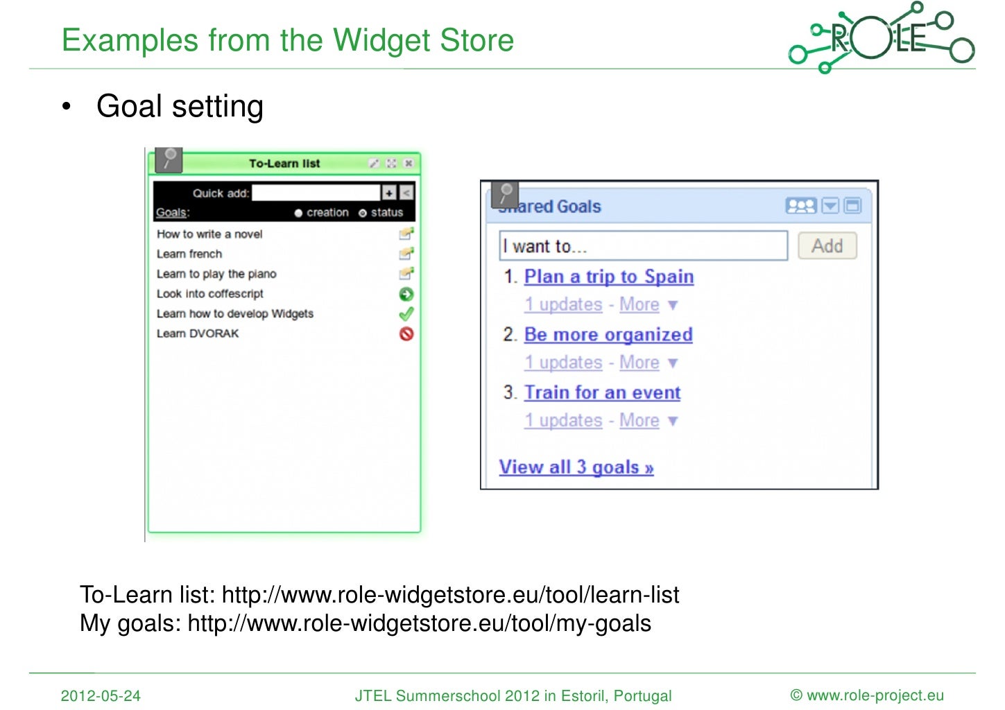 Examples from the Widget Store