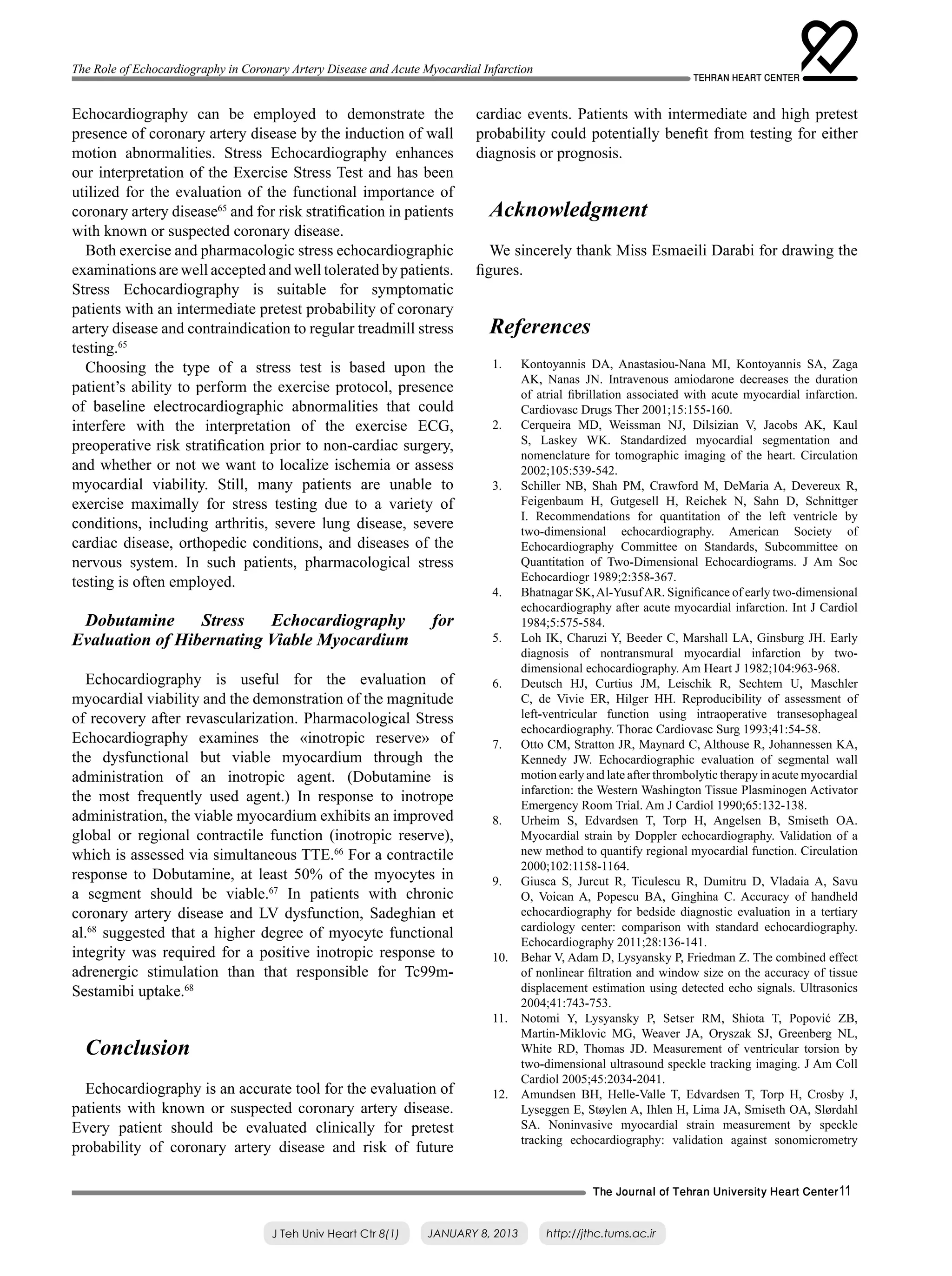 The role of Echocardiography In coronary artery disease and Acute ...