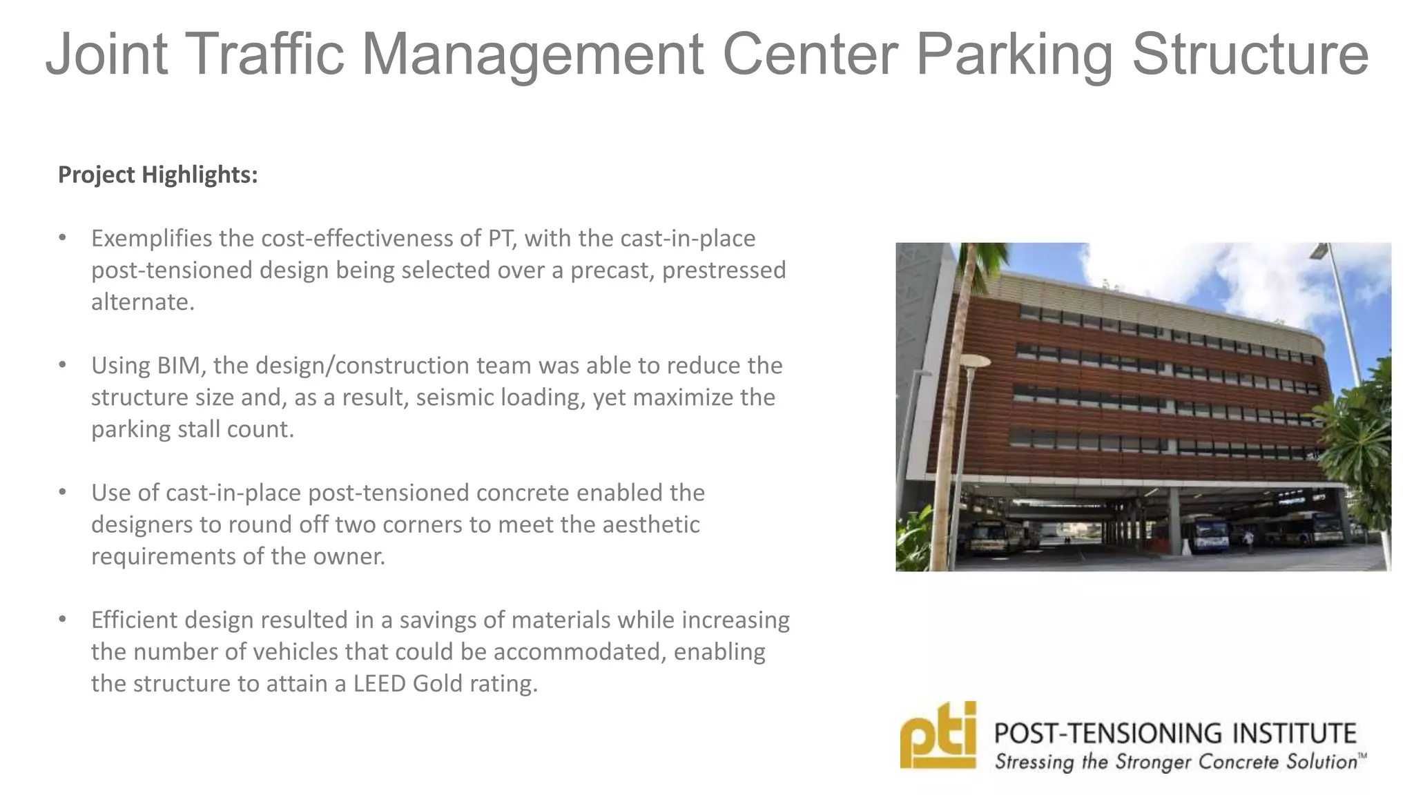 Joint Traffic Management Center Parking Structure | PPTX
