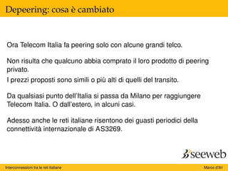 Interconnessioni tra le reti Italiane | PPT