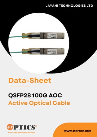 100G AOC Active Optical Cable Data Sheet By JTOPTICS | PDF