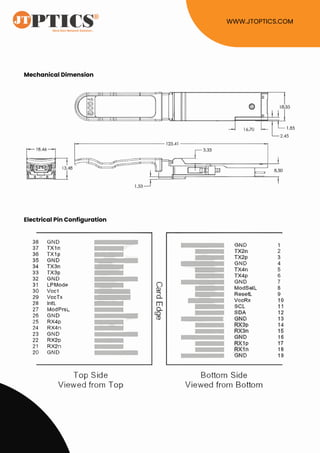 100G QSFP28 Optical Transceiver Data Sheet By JTOPTICS | PDF