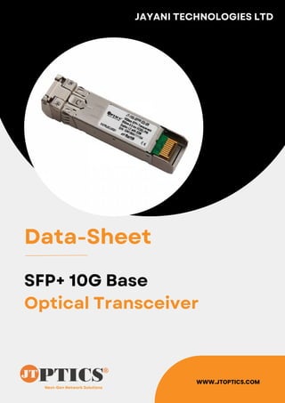 10G SFPP Optical Transceivers Data Sheet By JTOPTICS | PDF