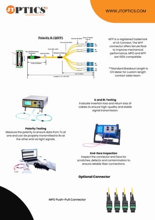 12 Fiber MPO To LC Breakout Cable Data Sheet By JTOPTICS | PDF