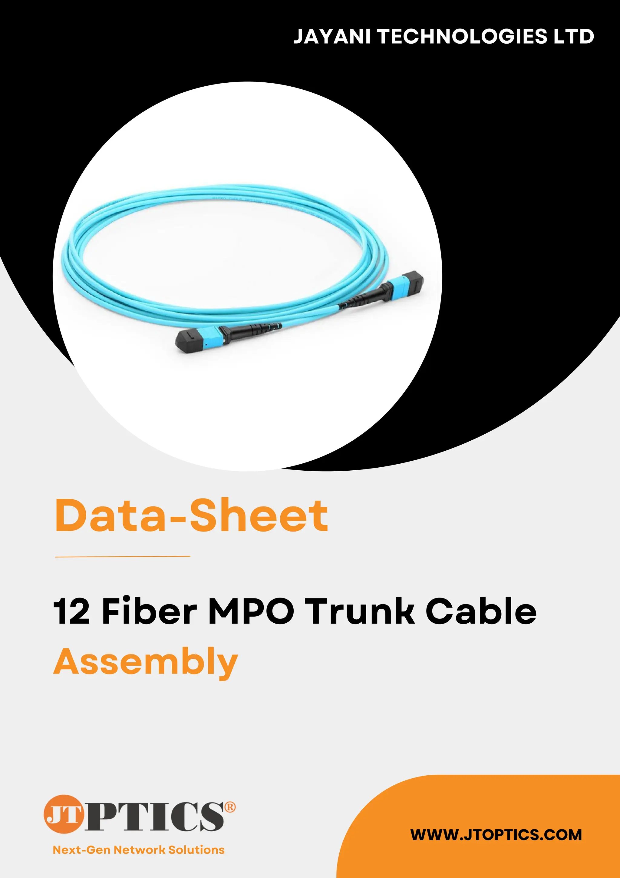 12 Fiber MPO Trunk Cable Data Sheet By JTOPTICS | PDF