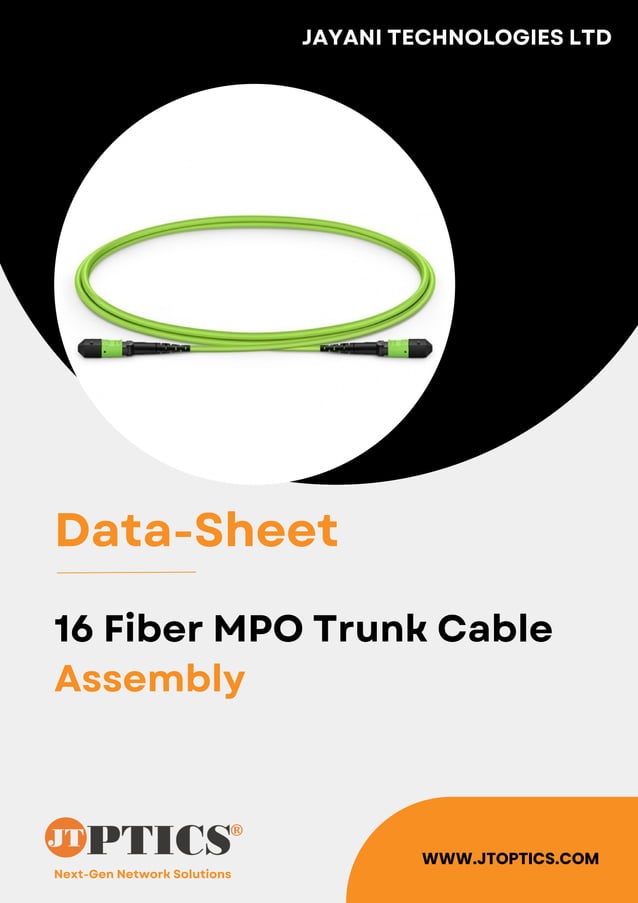 16 Fiber MPO Trunk Cable Data Sheet By JTOPTICS | PDF