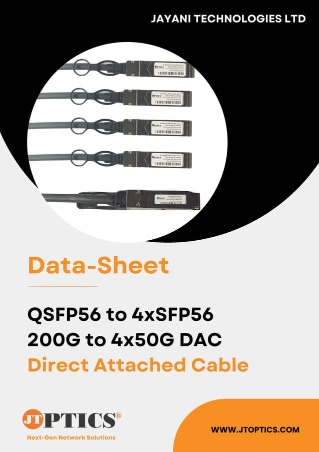 200G To 4X50G DAC Direct Attached Cable Data Sheet By JTOPTICS | PDF