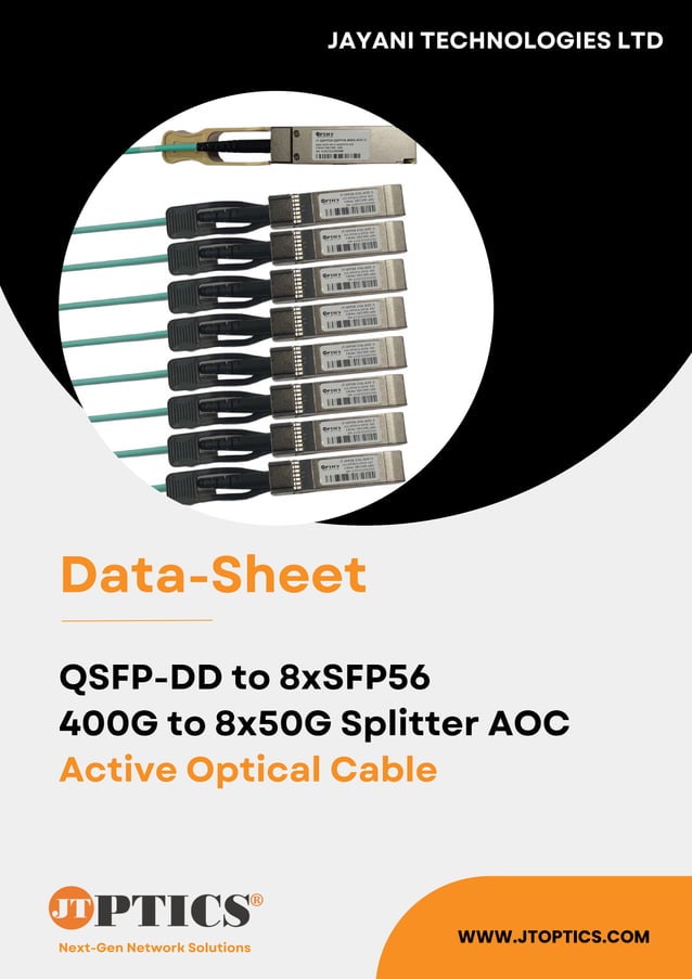 400G TO 8X50G AOC Cable Data Sheet By JTOPTICS | PDF