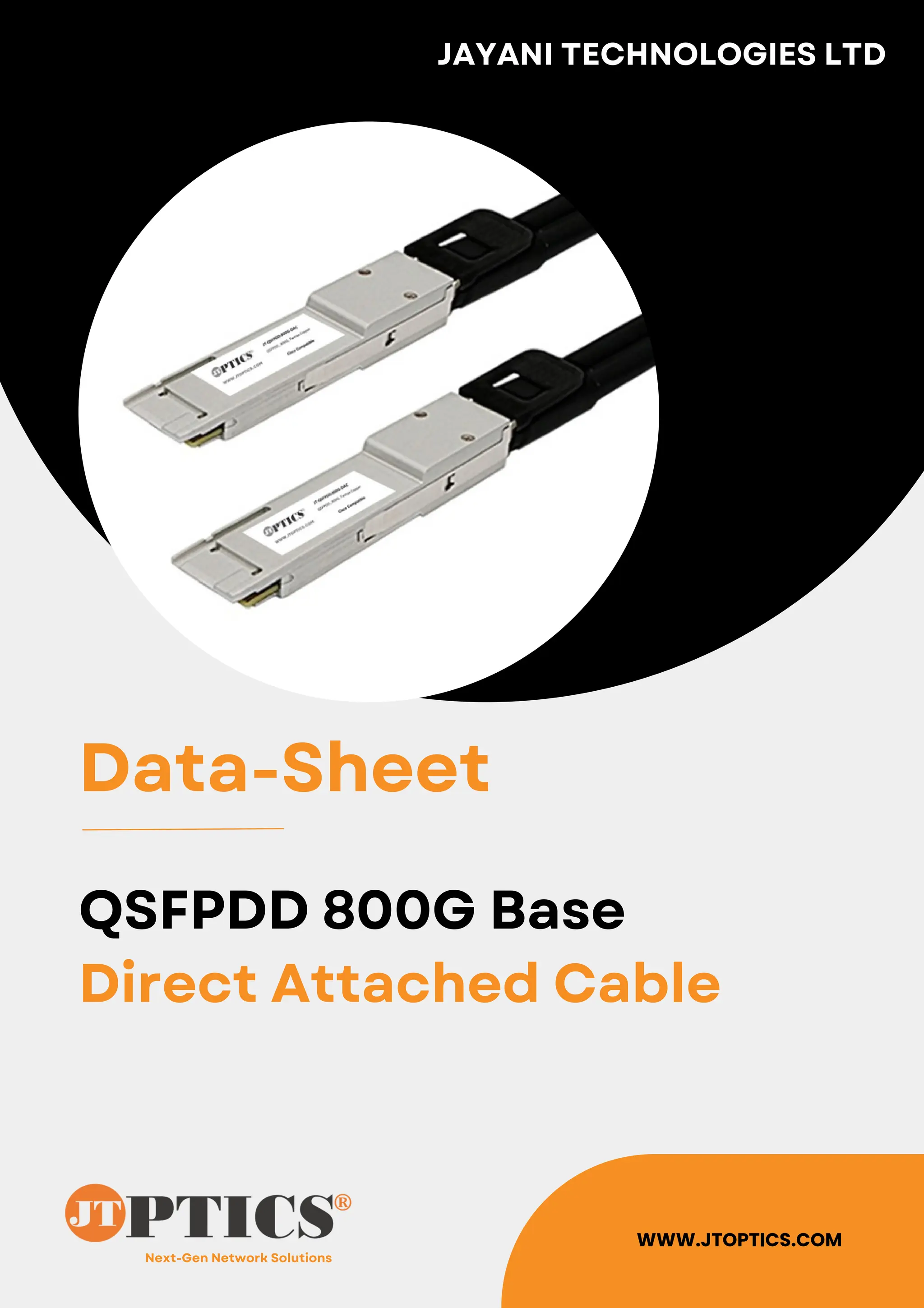 800G DAC Direct Attached Cable Data Sheet By JTOPTICS | PDF
