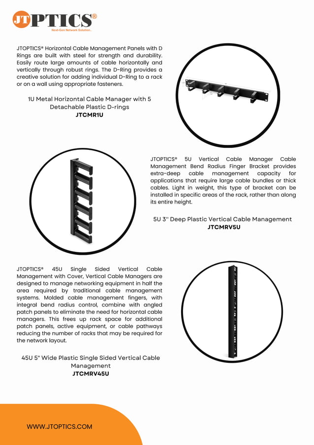 Cable Manager Horizontal and Vertical Cable manager Data Sheet By ...