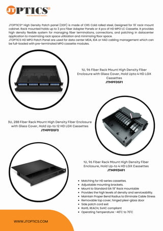 High Density ODF Patch Panel Data Sheet By JTOPTICS | PDF
