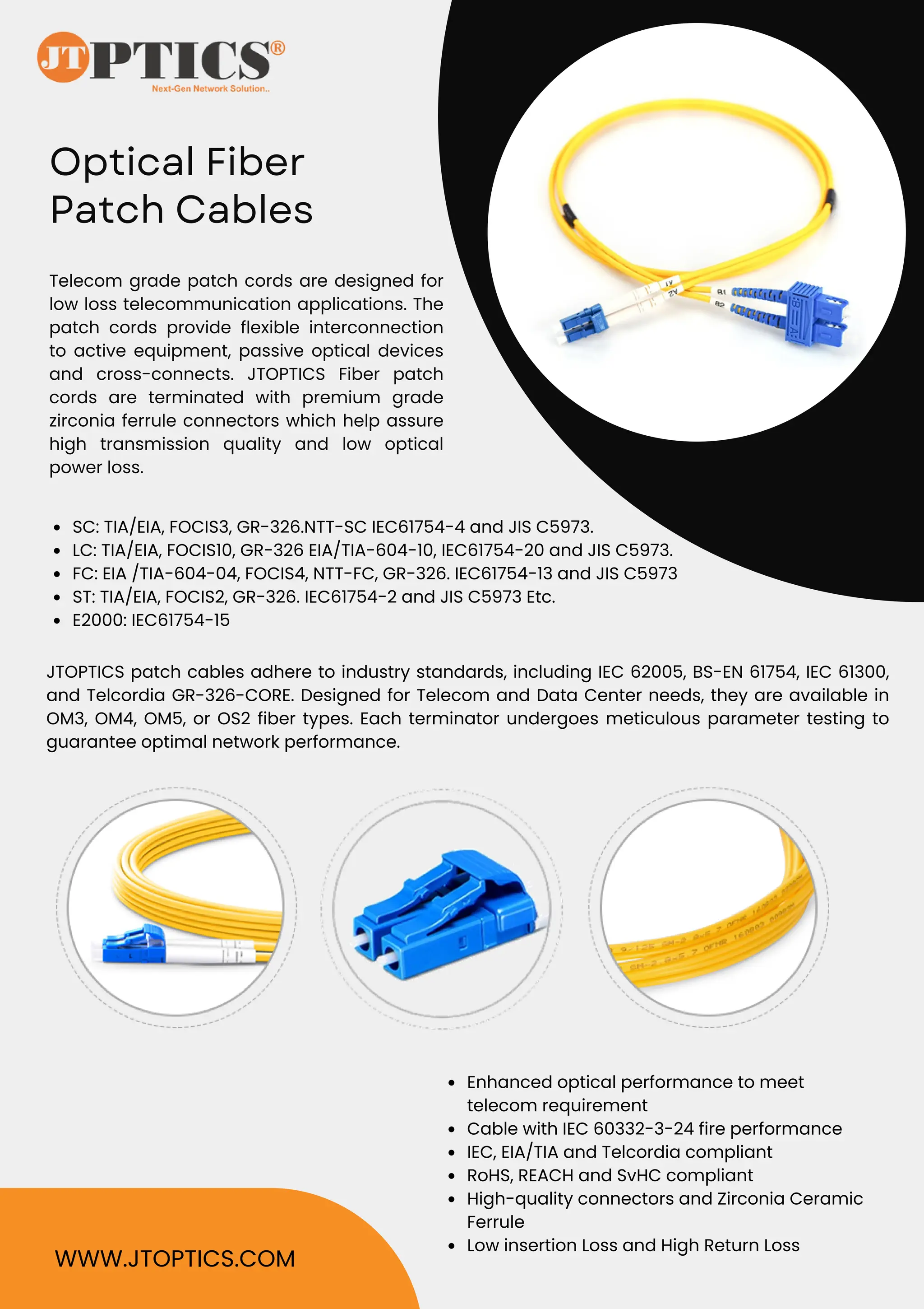 Optical Patch Cords LC, SC Patch Cables Data Sheet By JTOPTICS | PDF