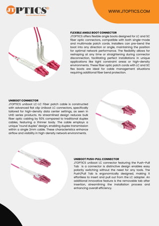 Optical Patch Cords LC, SC Patch Cables Data Sheet By JTOPTICS | PDF