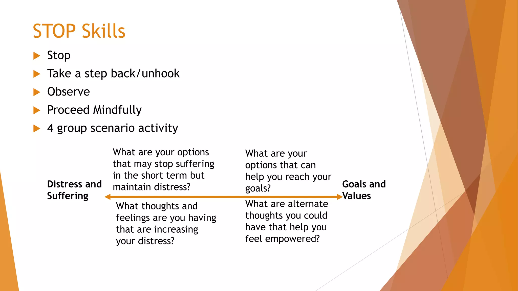 Distress Tolerance Skills and Activities | PPTX