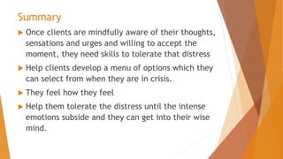 Distress Tolerance Skills and Activities | PPTX
