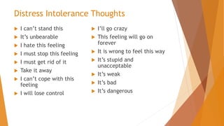 Distress Tolerance Skills and Activities | PPTX