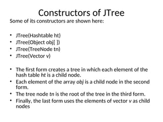 JTRee is a swing concept and it is said to be light weight component | PPT