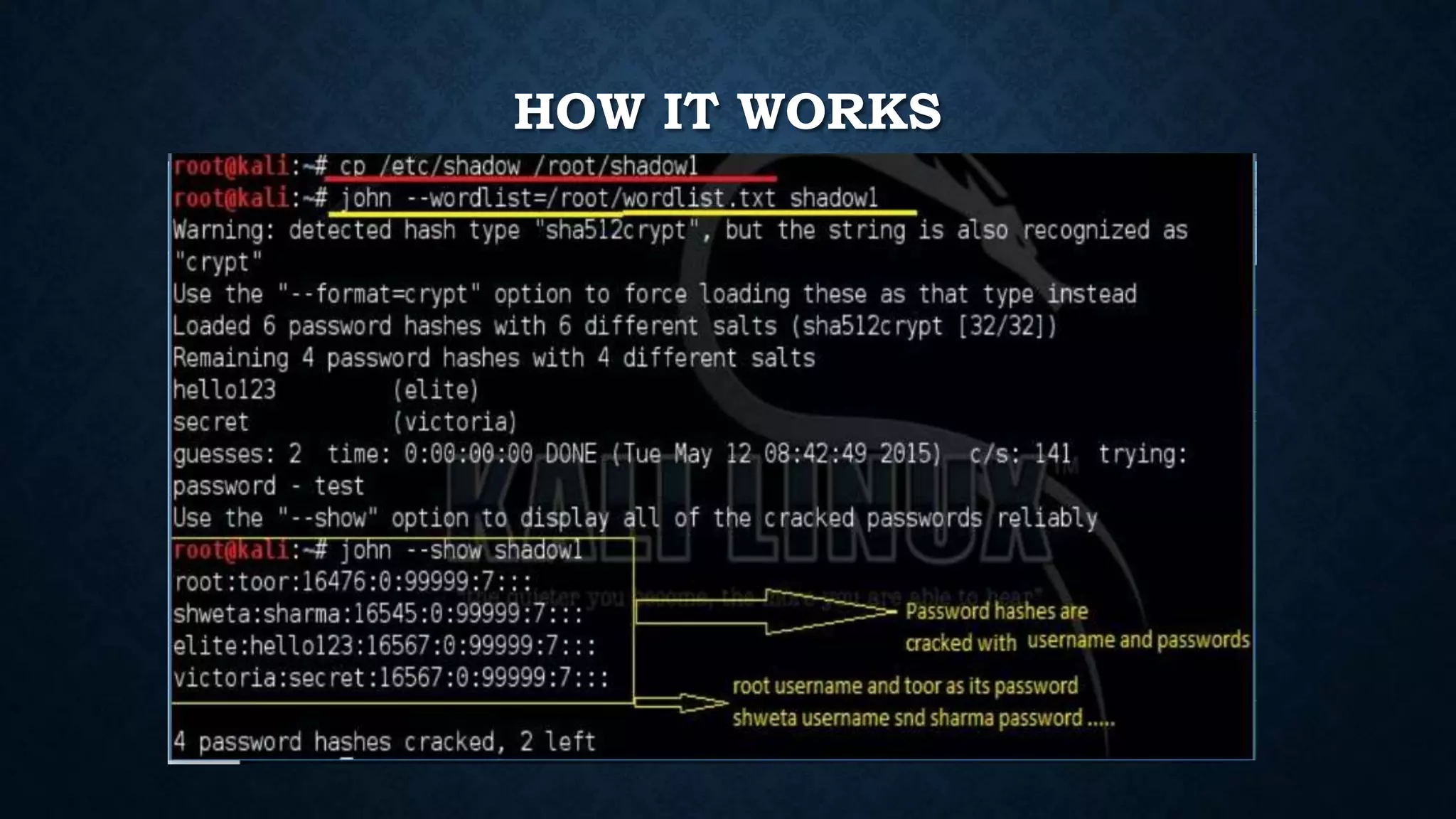 John The Ripper And Hydra Password Cracking Tool Ppt