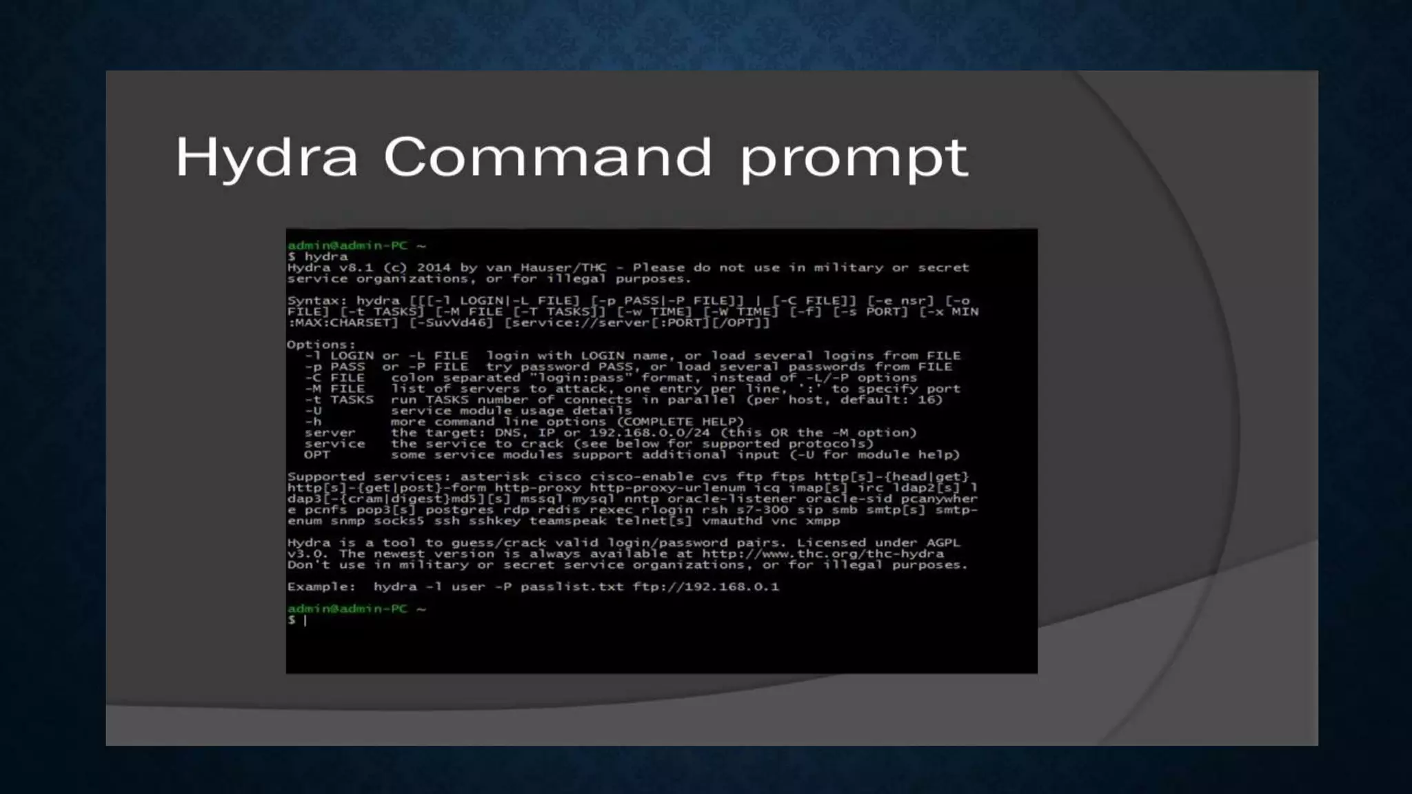 John the ripper & hydra password cracking tool | PPTX