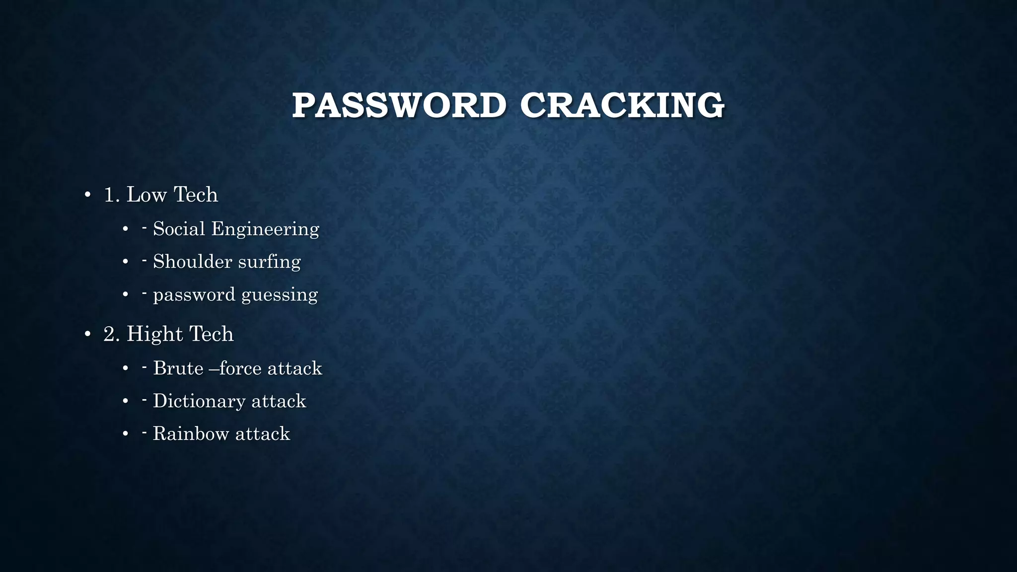 John the ripper & hydra password cracking tool | PPTX