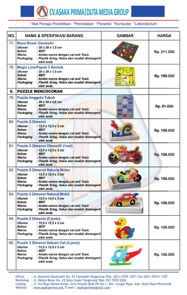 Mainan Kayu Alat Peraga Edukatif Balok Bangun APE BOP PAUD tahun 2017 | PDF