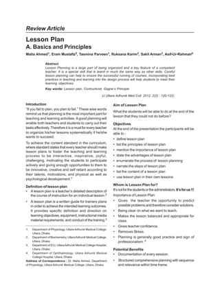 Lesson Plan A. Basics and Principles | PDF | Educational Assessment ...