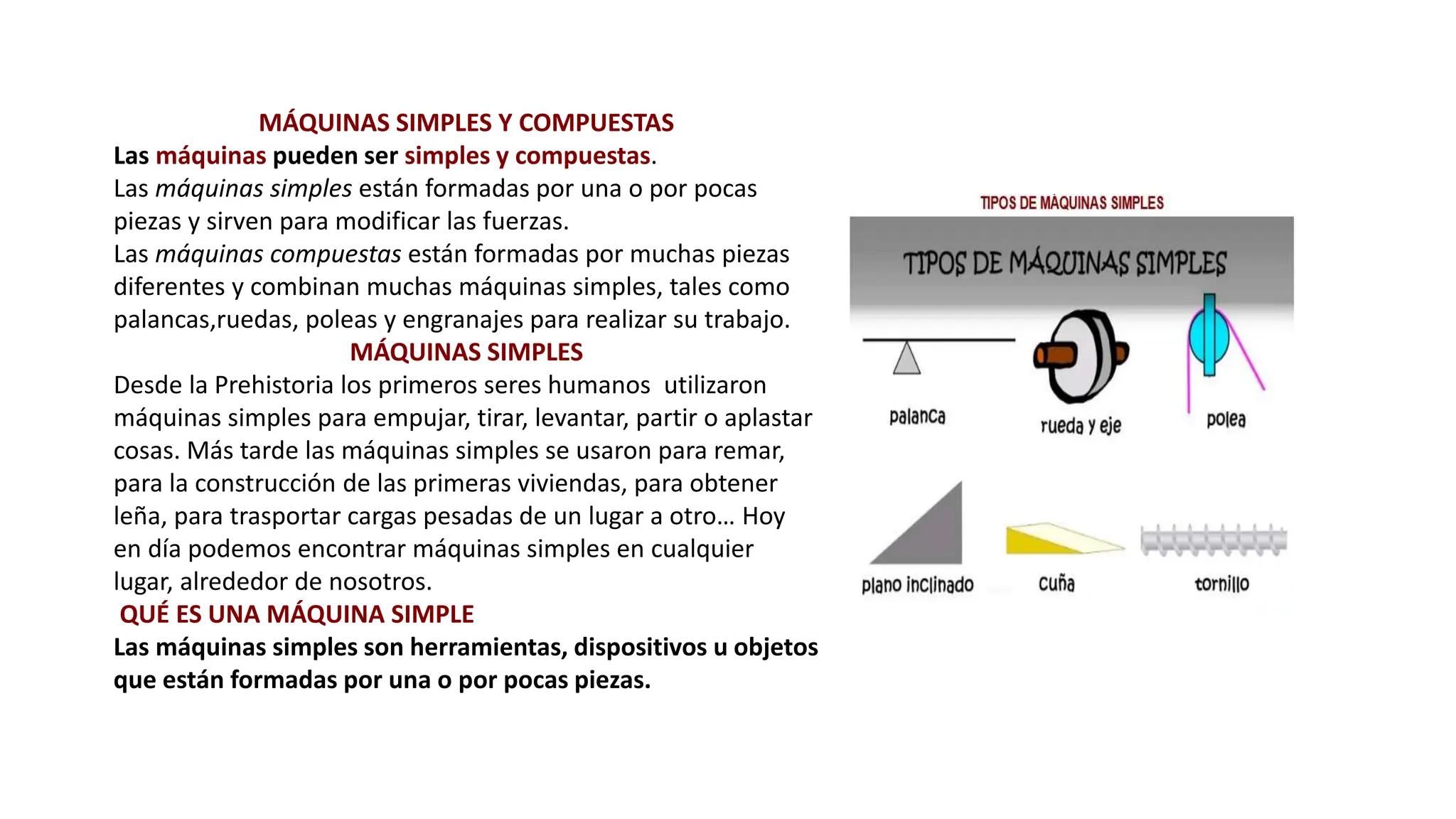 maquinas simples. que son y su función. | PPT