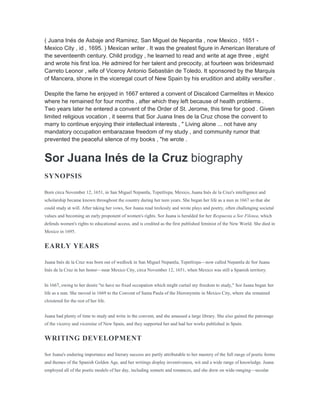 Juana inés de asbaje and ramirez | PDF