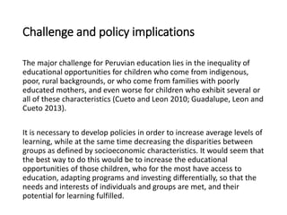 Education in Peru: the challenge of the perverse triangle | PPT