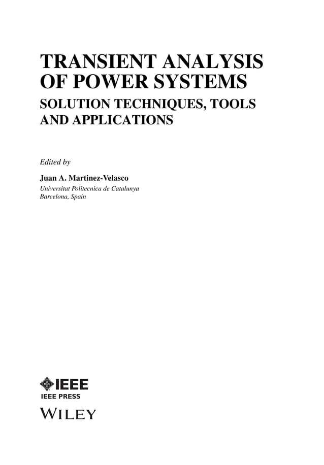 [Juan Martinez] Transient Analysis of Power Systems.pdf | Computer ...