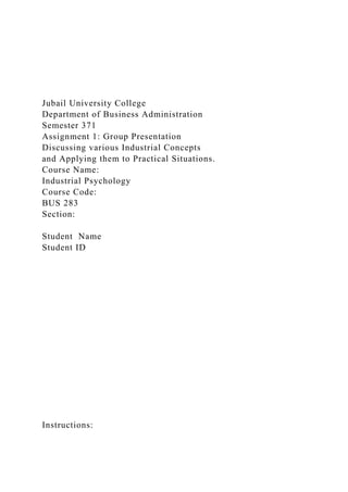 Jubail University CollegeDepartment of Business Administra.docx