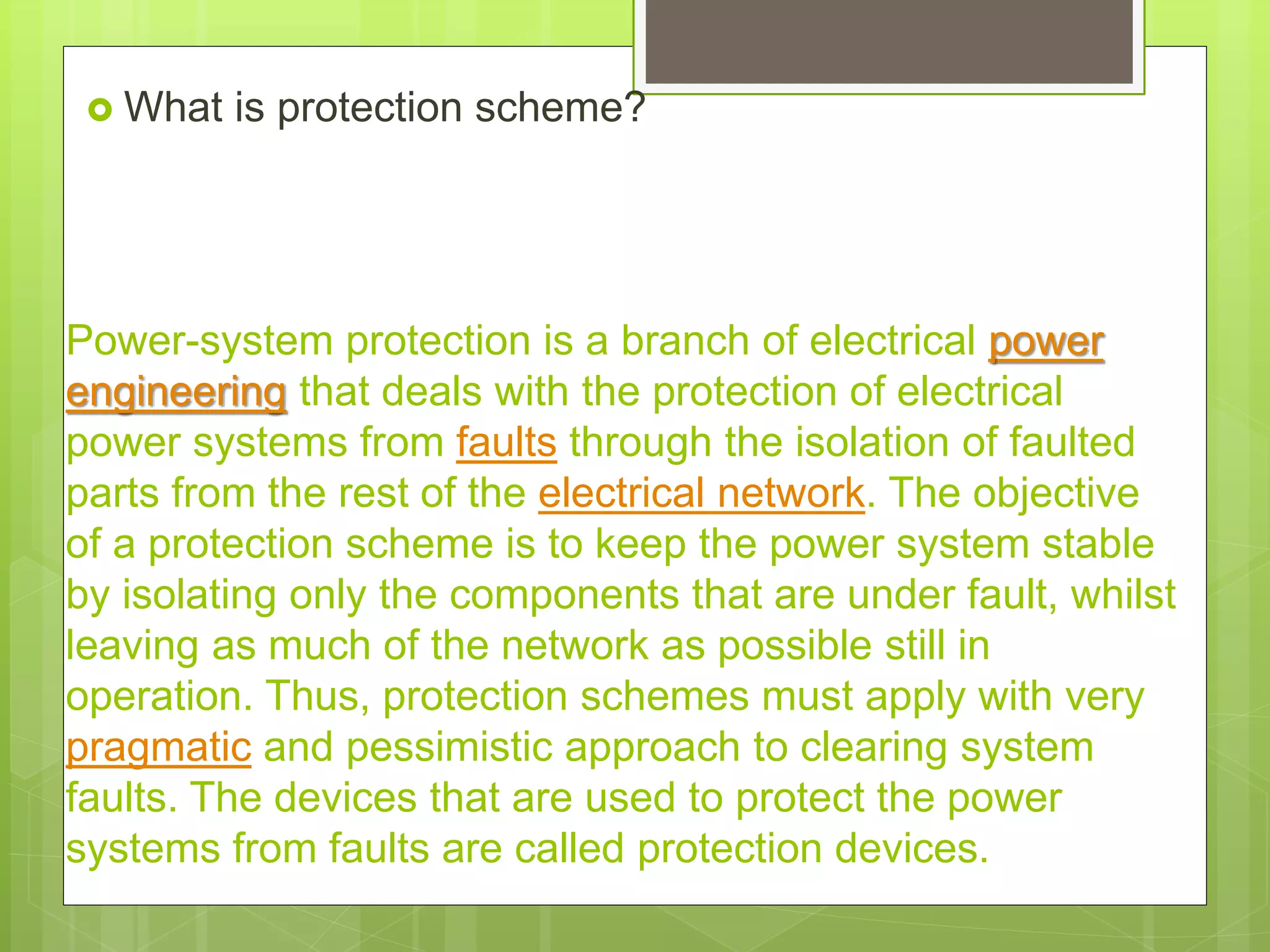 protection scheme of a grid substation prsentation | PPTX