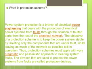 protection scheme of a grid substation prsentation | PPTX