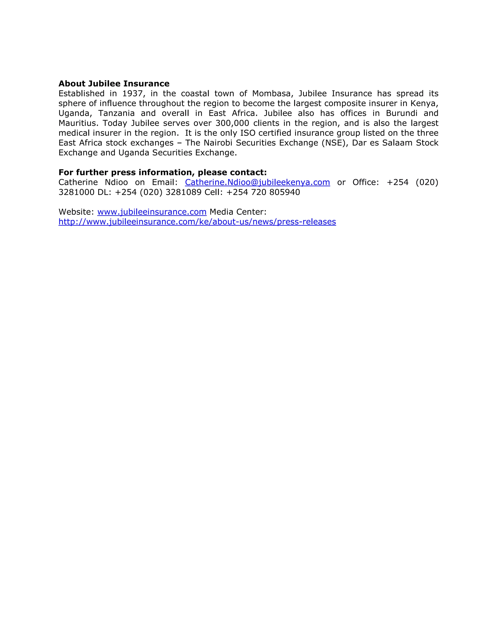 Jubilee insurance celebrates 75 years | PDF