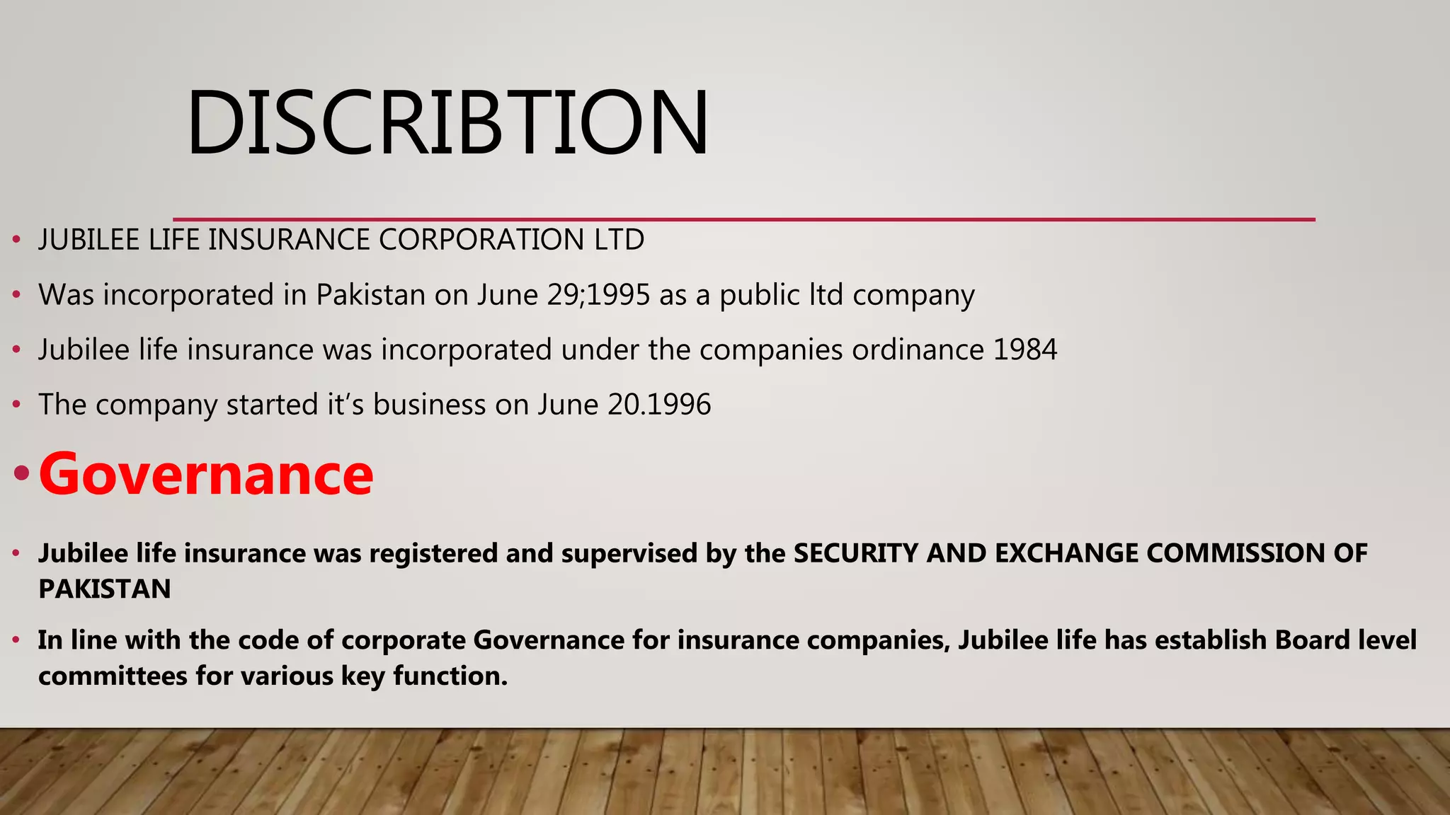 Jubilee life insurance By Arsalan Sehro | PPTX