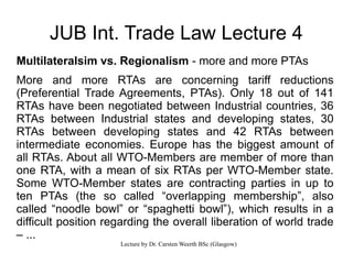 Jacobs University Bremen International Trade Law - Lecture 4: RTAs ...
