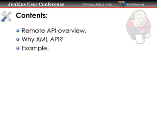 Using Jenkins XML API | PPT