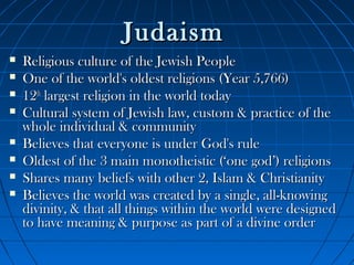 Introduction to World Religions: Judaism | PPT