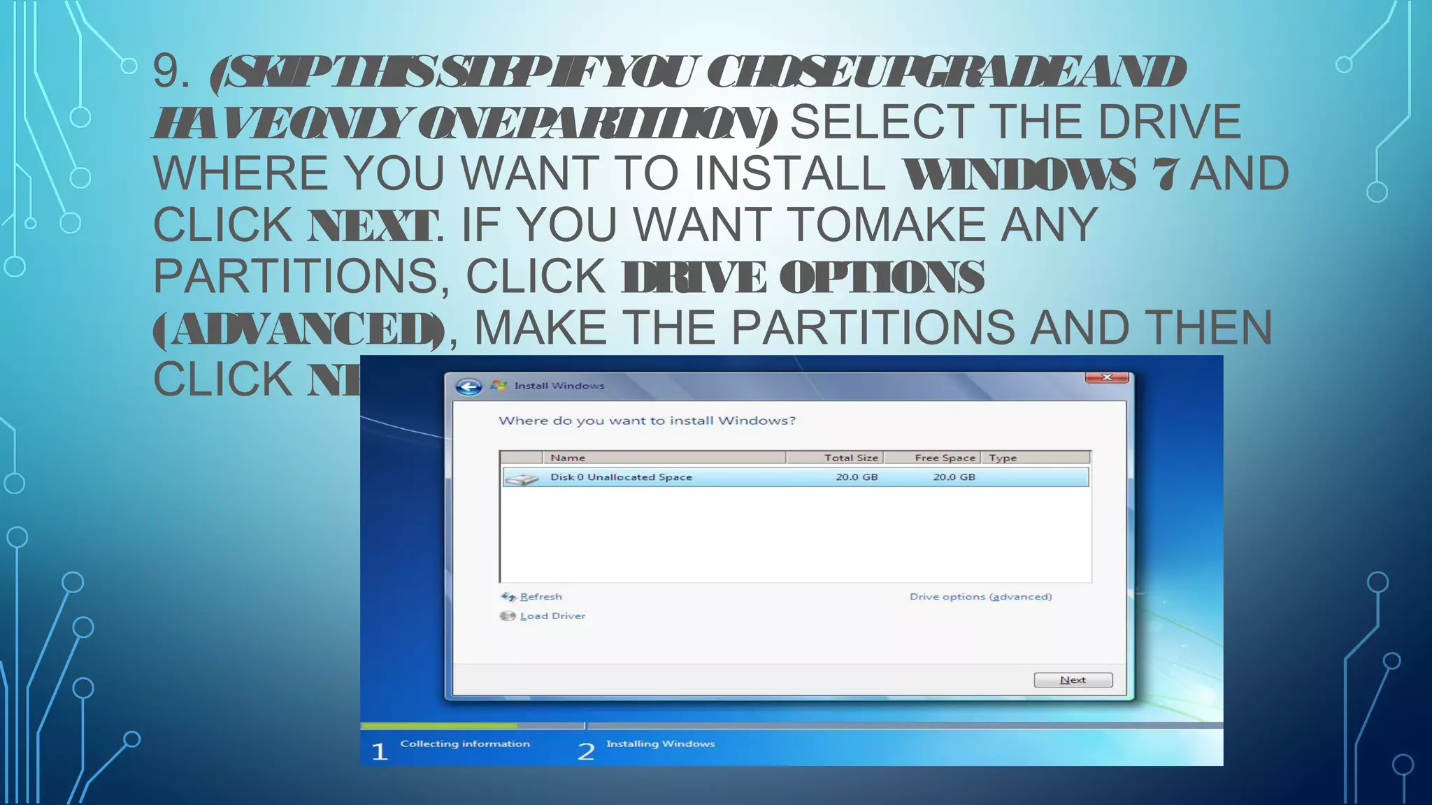 Windows 7 Installation - ICT | PPT