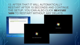 Windows 7 Installation - ICT | PPT