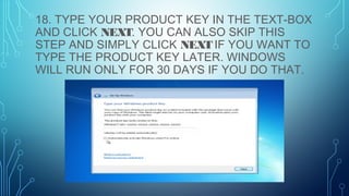 Windows 7 Installation - ICT | PPT