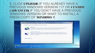 Windows 7 Installation - ICT | PPT