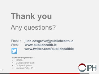 Jude Cosgrove - Early child health and cognitive outcomes: secondary ...