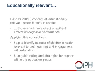Jude Cosgrove - Early child health and cognitive outcomes: secondary ...