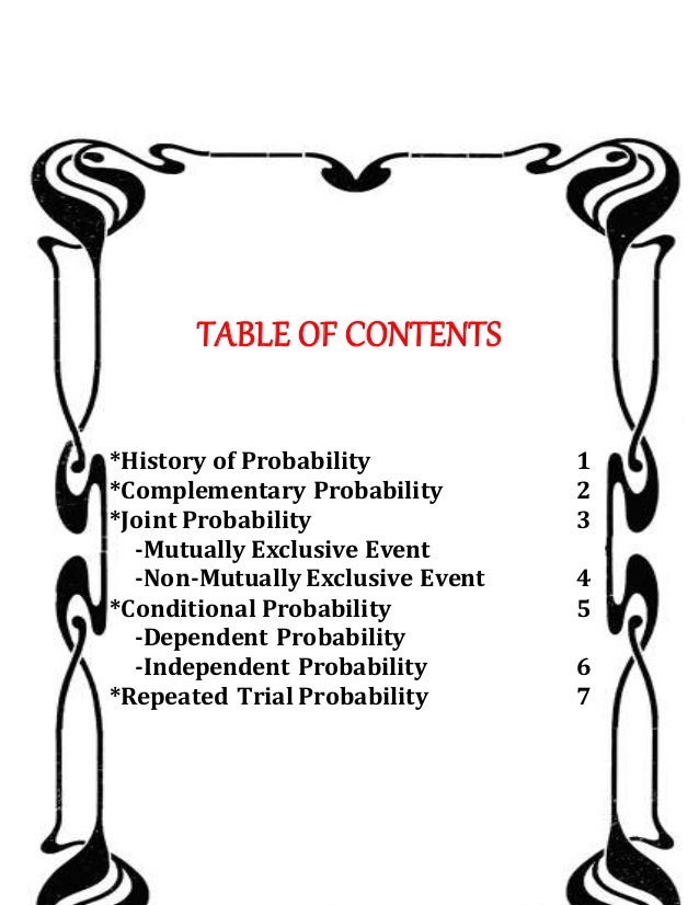 Different Kinds Of Probability Different Kinds Of Probability