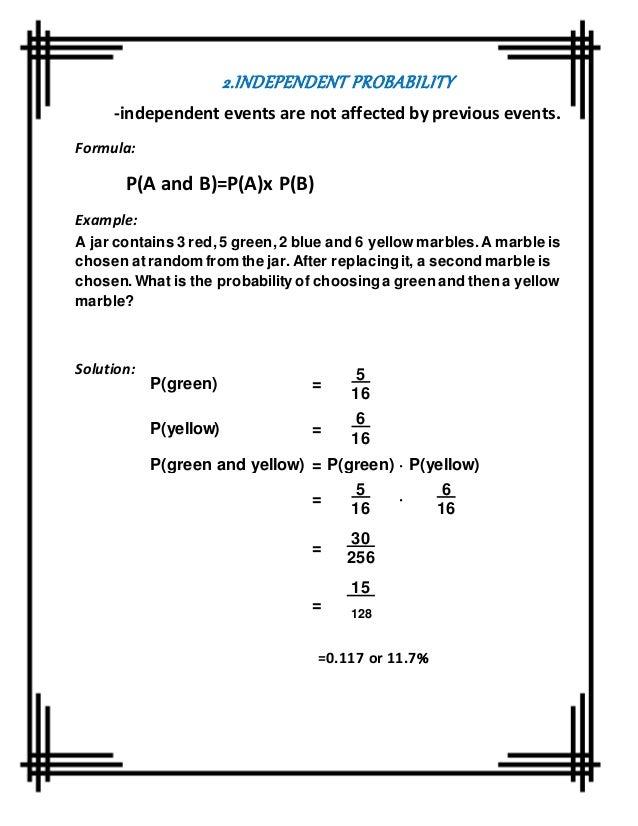 Different Kinds Of Probability Different Kinds Of Probability