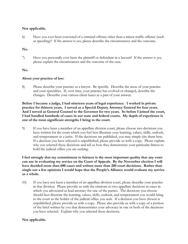 Mark Davis 2014 PA-PAC Questionnaire | PDF | Legal Services Industry ...